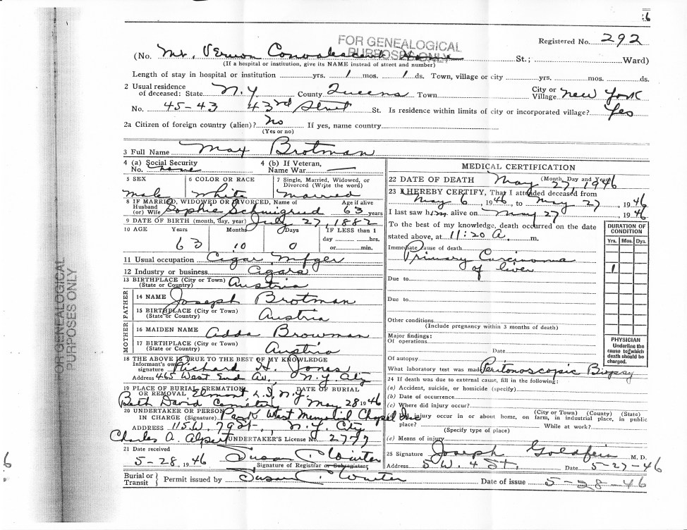 Max Brotman: Who was his mother? | Brotmanblog: A Family Journey