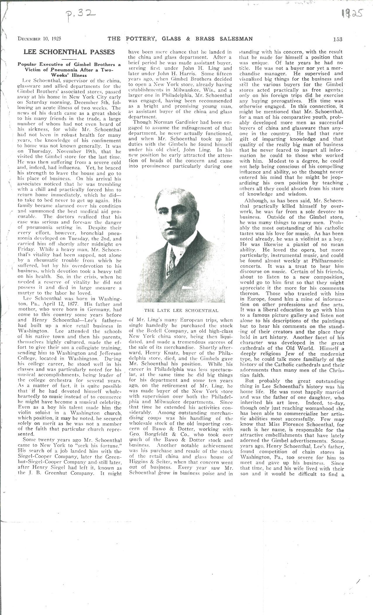 Henry Schoenthal: His Final Years and His Legacy | Brotmanblog: A ...
