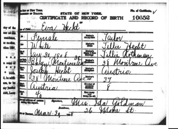 Who was Tillie Hecht? Another Brotman Mystery | Brotmanblog: A Family ...