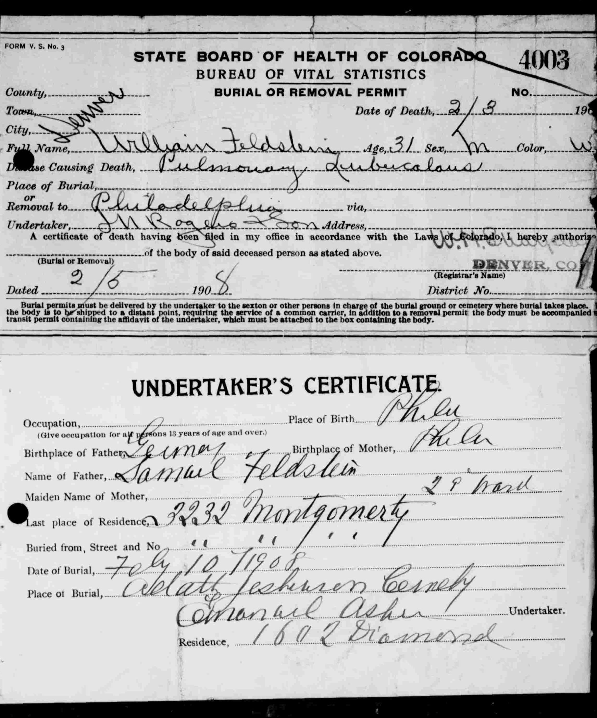 Jacob Goldsmith’s Children and Grandchildren: 1901-1910, Celebrations ...